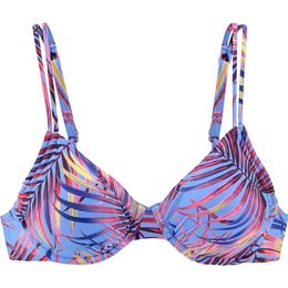 Lascana Breese Bikini-Oberteil, Bügel, Doppelträger, für Damen, blau, 38E