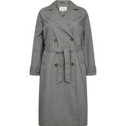 Wasabi CONCEPT Trenchcoat "WA-Chaneel 3", Reverskragen, Taillengürtel, für Damen, grau, S