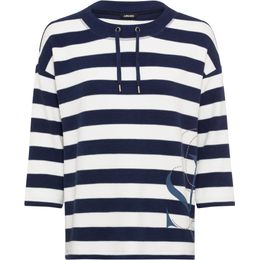 Olsen Sweatshirt, Tunnelzug, Streifen, für Damen, blau, 42