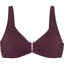 Lascana Simple Bikini-Oberteil, Raffungen, für Damen, rot, 40E