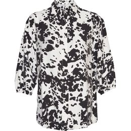 MSCH COPENHAGEN Hemdbluse, Animal-Print, 3/4-Arm, für Damen, schwarz, M