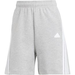 Adidas Sweatshorts "Future Icons 3-Streifen", Baumwollmix, Eingrifftaschen, für Damen, grau, S