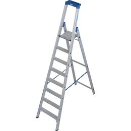 Krause Alu-Stufenstehleiter, mit R13-Rutschhemmung, einseitig begehbar, 8 Stufen inkl. Plattform