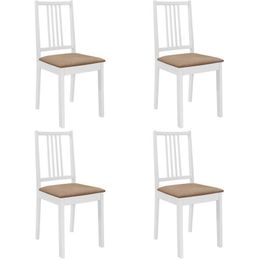 Bonnevie - Esszimmerstühle mit Polstern 4 Stk. Weiß Massivholz vidaXL26205