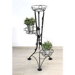 Blumentreppe Metall Schwarz 100 cm Blumenständer mit 3 Ablagen KW041 Blumensäule Pflanzenständer Pflanzensäule Blumenhocker - DanDiBo