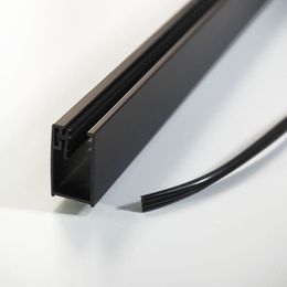Witen&nock - Wandanschlussprofil aus Aluminium für Dusche Glaswand 6 - 8 mm schwarz matt Länge 195cm