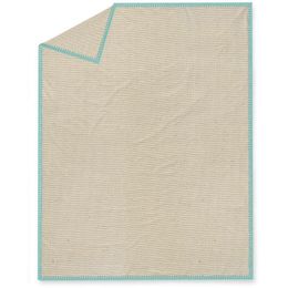 Today - Tagesdecke gypset, Baumwolle, 220 x 240 cm, beige mit grauem Rand