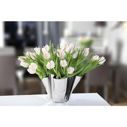 Margeaux Vase Edelstahlvase von Hand gefaltet ideal für Tulpen Rosen Dekoobjekt - silber - Philippi