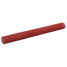 Bonnevie - Drahtzaun Stahl,Maschendrahtzaun mit PVC-Beschichtung 10x1,5 m Rot vidaXL