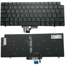 TRADESHOP Trade-Shop Original Laptop Notebook Tastatur Deutsch QWERTZ Schwarz mit Backlight kompatibel mit Dell Latitude 7410 2-in-1 ersetzt 0RR5WC, PK132UG2C16
