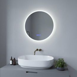 Badezimmerspiegel Rund Spiegel mit led Licht für Bad 60cm jaltas Typ c Touch Sensor Dimmbar Antibeschlag Kaltweiß 6400K Warmweiß 3000K