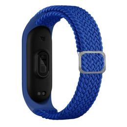 Strap Stoff Ersatzarmband kompatibel mit Xiaomi Mi Band 6 / 5 / 4 / 3 geflochtenes Stoffarmband Blau