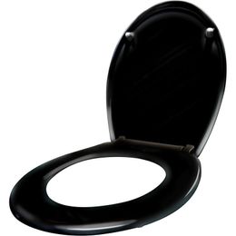 Uisebrt - wc Sitz mit Absenkautomatik - wc Klodeckel Toilettensitz mit langsamer Absenkung - Verschiedene Muster zur Auswahl (Schwarz)