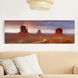 MICASIA - Leinwandbild - Monument Valley bei Sonnenuntergang - Panorama Quer Größe HxB: 30cm x 90cm