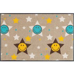 Wash&dry - Waschbare Fußmatte Smiley Stars - Sterne - ca 50 x 75 cm Wash+Dry