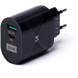 Kleines 65W GaN-Ladegerät mit USB-Anschlüssen, usb unterstützt schnelles Laden Schwarz (WWCGM1) - Wozinsky