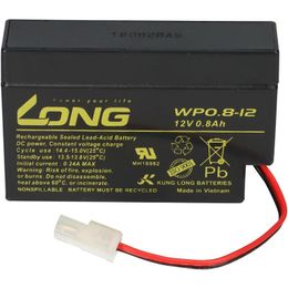 Kung Long wp 0.8-12 12V 0,8Ah amp Stecker agm Blei Batterie