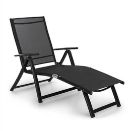 Blumfeldt - Pomporto Lounge Liegestuhl 70/30 pvc/pe Aluminium 7-Stufen Anthrazit - Schwarz