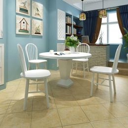 Esszimmerstühle 4 Stk. Küchenstuhl Weiß Gummibaum Massivholz vidaXL