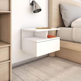 MAISONCHIC - Hängender Nachttisch, Nachtschrank, Nachtkommode, Beistelltisch für Schlafzimmer Weiß 40x31x27 cm Holzwerkstoff MAIW32623