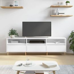 Bonnevie - Moderne TV-Möbel, TV-Lowboard TV-Schrank für das Wohnzimmer Weiß 150x30x44,5 cm Holzwerkstoff -FV89106 - Weiß