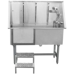 MONSTER SHOP Hunde Katzen Haustiere Badewanne Bathtube Hundebadewanne Dusche Kopf Haustier Dusche Tierdusche Hundedusche 400mm Edelstahl - Silber