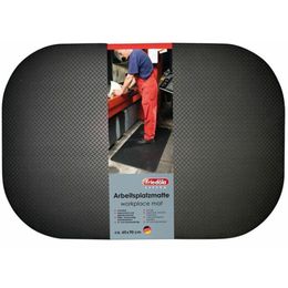 Friedola Living Arbeitsplatzmatte schwarz 10mm Bodenmatte 60x90cm Werkbank Gummimatte - Friedola