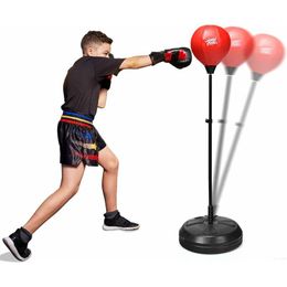 Punchingball Hoehenverstellbar(120-154cm), Standbox, Fightball Set, Punch Boxen Set inkl.Boxhandschuhe und Handpumpe, Base zum Befüllen mit Wasser