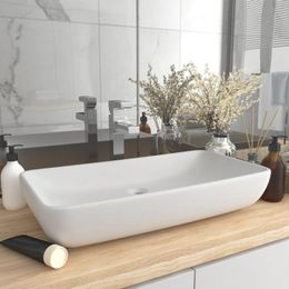 MAISONCHIC - Luxus-Waschbecken Aufsatzwaschtisch Waschschale für Badezimmer Rechteckig Matt Weiß 71x38 cm Keramik DE75536