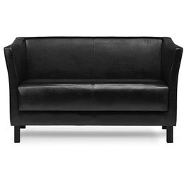 Especto Modernes Sofa 2 Sitzer, aus Kunstleder, Schwarz - Konsimo