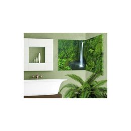 MICASIA Eckleinwandbild Paradiesischer Wasserfall 1:1 Kante:Innenecke Größe:60cm x 120cm