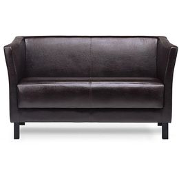 Especto Modernes Sofa 2 Sitzer, aus Kunstleder, Braun - Konsimo