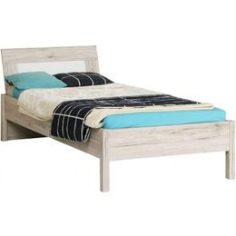 Forte Möbel Jugendbett Futonbett Einzelbett Bett Kinderbett Gästebett Sandeiche/weiß 90 x ...