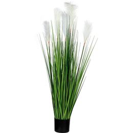 PLANTASIA® Federgras 120cm, weiße Blume, Kunstpflanze
