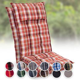 Blumfeldt - Sylt Polsterauflage Sesselauflage Hochlehner Kopfkissen Polyester 50x120x9cm - Rot / Weiß
