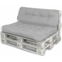 Palettenkissen Palettenauflagen Sitzkissen Rückenlehne Kissen Palette Polster Sofa Couch Set Hellgrau - Sitzfläche + Rückenteil