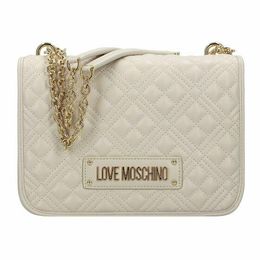 Love Moschino Quilted Schultertasche 26 cm ivory