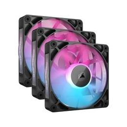 Corsair iCUE LINK RX120 RGB Triple, Geh&auml;usel&uuml;fter schwarz, 3er Pack, inkl. Hub, 120 mm