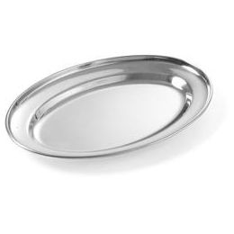 Hendi Gastro Edelstahl Serviertablett oval 500 x 350 mm | Mindestbestellmenge 4 Stück