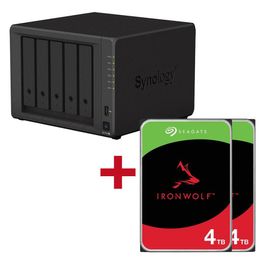 Synology DiskStation DS1522+ 5 Einschübe NAS-Server Leergehäuse + 2x Seagate Ironwolf SATA 3.5" HDD 4TB Festplatte
