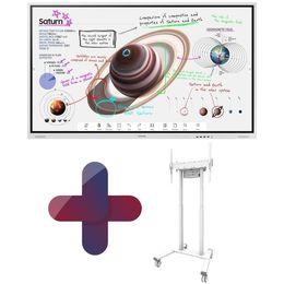 Samsung Flip Pro WM85B Flipchart 215,9 cm 85 Zoll + Neomounts FL55-875WH1 motorisierter Rollwagen höhenverstellbar