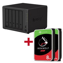 Synology DiskStation DS1522+ 5 Einschübe NAS-Server Leergehäuse + 2x Seagate Ironwolf SATA 3.5" HDD 8TB Festplatte