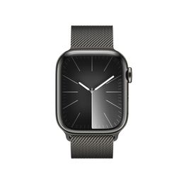 Apple Watch Series 9 (GPS + Cellular) 41mm Edelstahlgehäuse grau, Milanese Loop grau