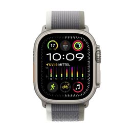 Apple Watch Ultra 2 (GPS + Cellular) 49mm Titaniumgehäuse, Trail Loop grün/grau, S/M