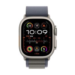 Apple Watch Ultra 2 (GPS + Cellular) 49mm Titaniumgehäuse, Alpine Loop blau, groß