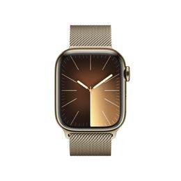 Apple Watch Series 9 (GPS + Cellular) 45mm Edelstahlgehäuse gold, Milanese Loop gold