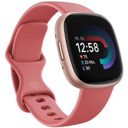 Google Fitbit Versa 4 Fitness-Smartwatch, Sand/Copper Rose