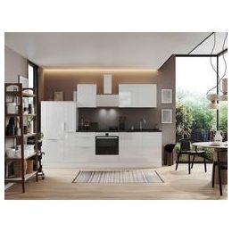 respekta Küchenzeile mit Geräten B: 310 cm Weiß/Granit Optik