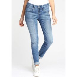 Gang Skinny-fit-Jeans 94Medina mit stylischer halb offener Knopfleiste, blau