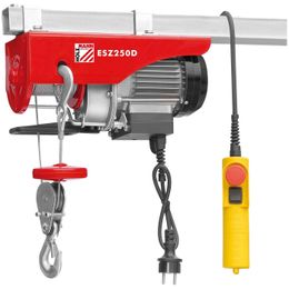 HOLZMANN-MASCHINEN Holzmann Seilwinde ESZ250D, elektrischer Seilzug mit 250 kg Traglast, rot